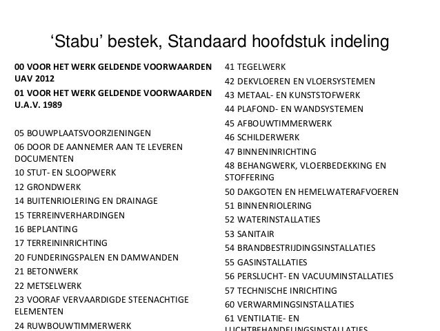 Stabu Hoofdstukken