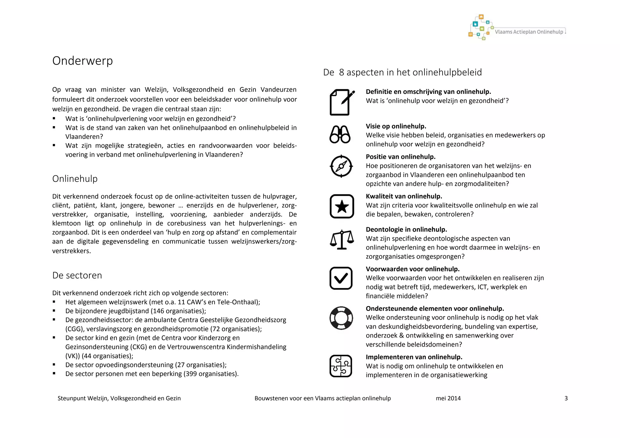 Bouwstenen Vlaams actieplan onlinehulp brochure | PPT