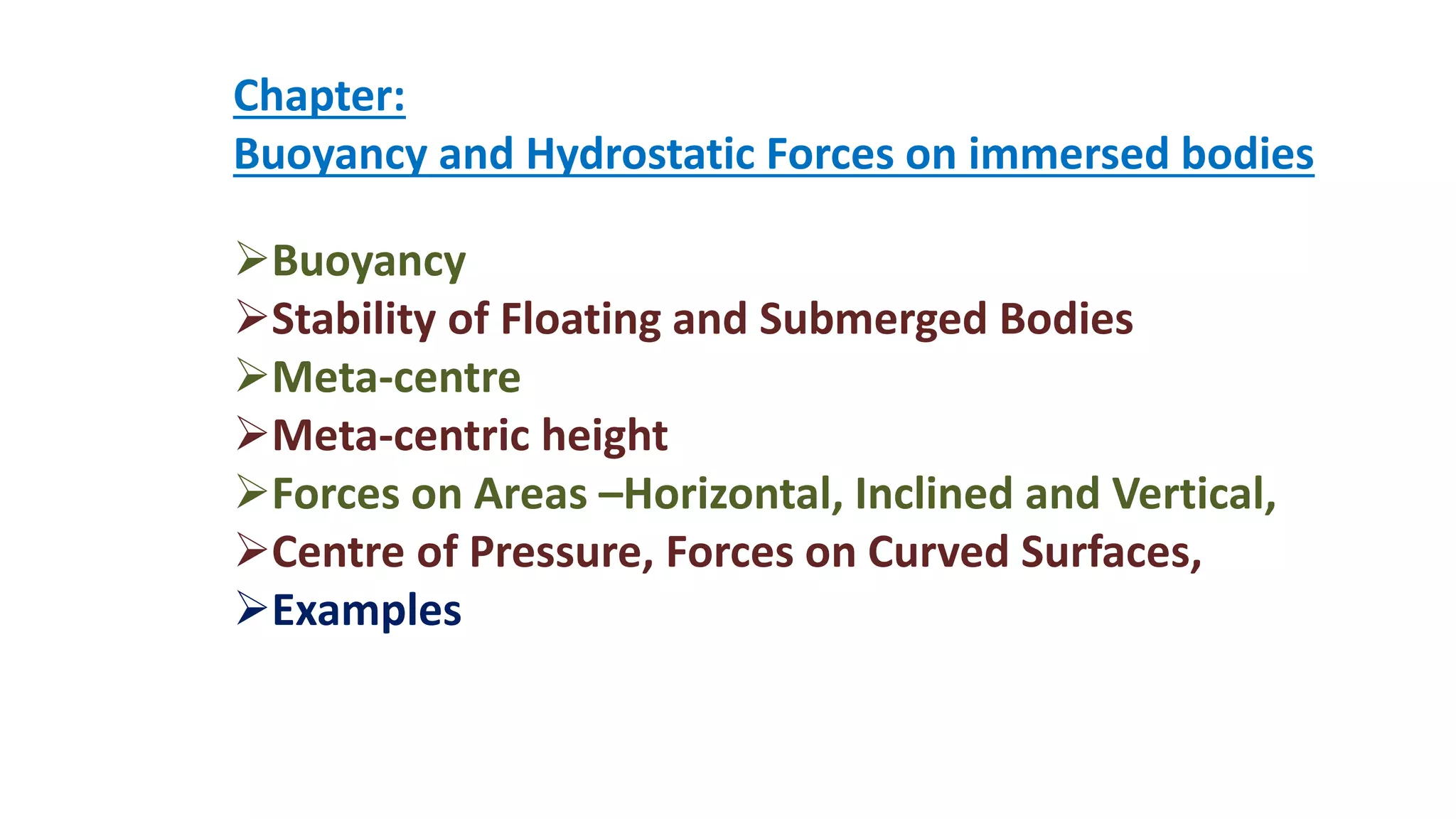 Buoyancy and flotation _ forces on immersed body | PPTX