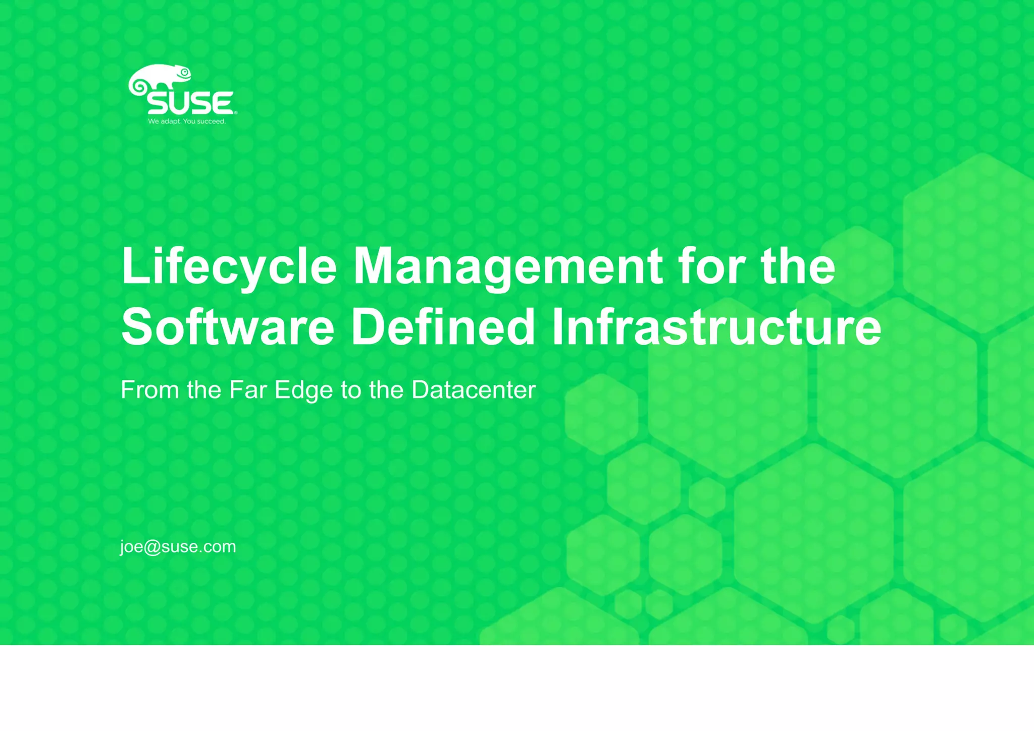 Lifecycle Management for the Software Defined Infrastructure | PDF ...