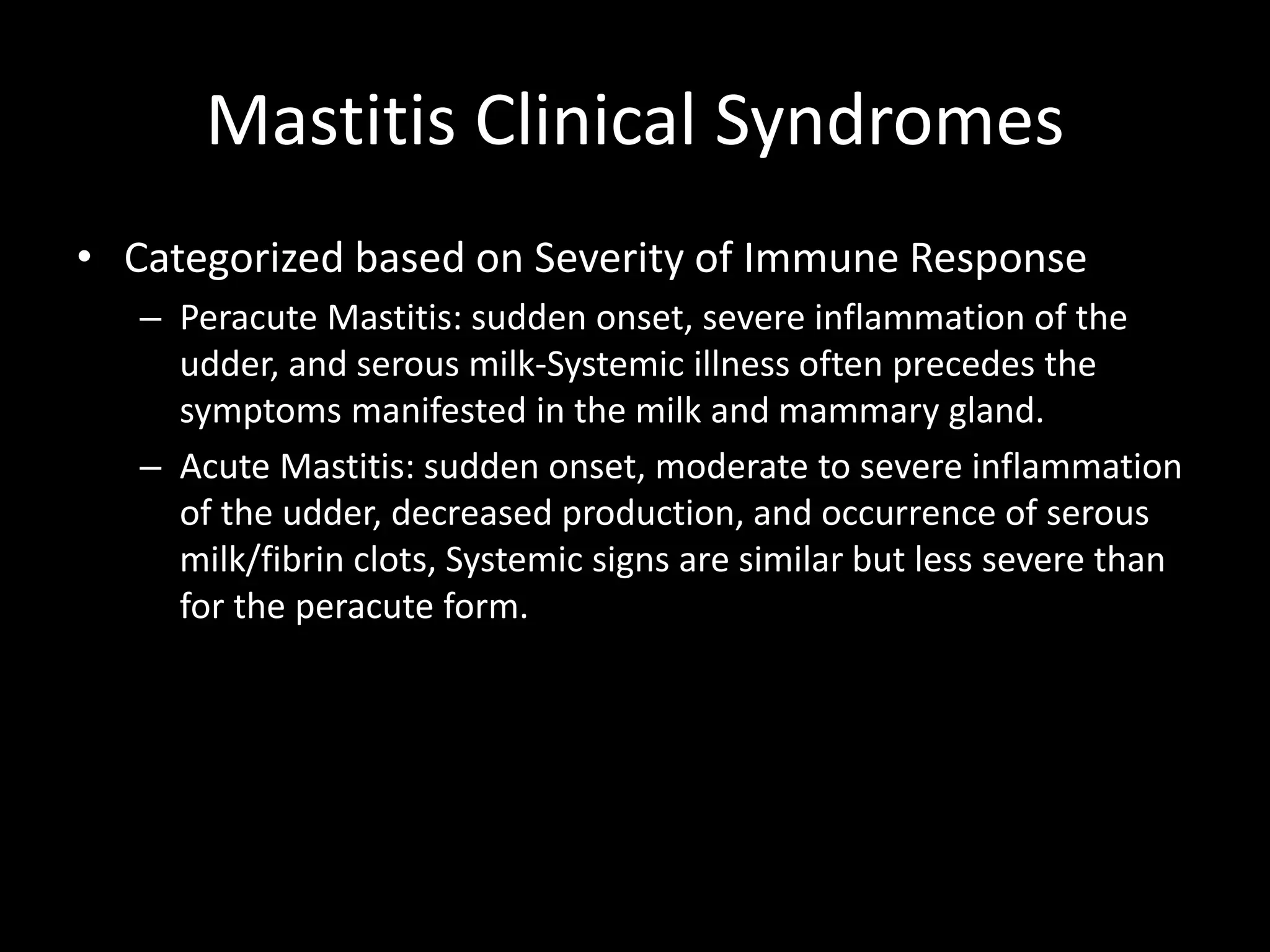 Mastitis in Cattles, Mammary Inflammation in Large Ruminants | PPT