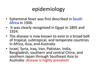 Bovine Epemeral Fever Disease: Introduction | PPTX