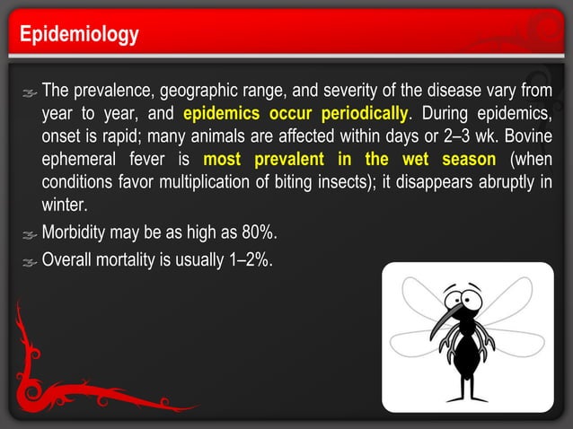 Bovine ephemeral fever | PPTX | Infectious Diseases | Diseases and ...