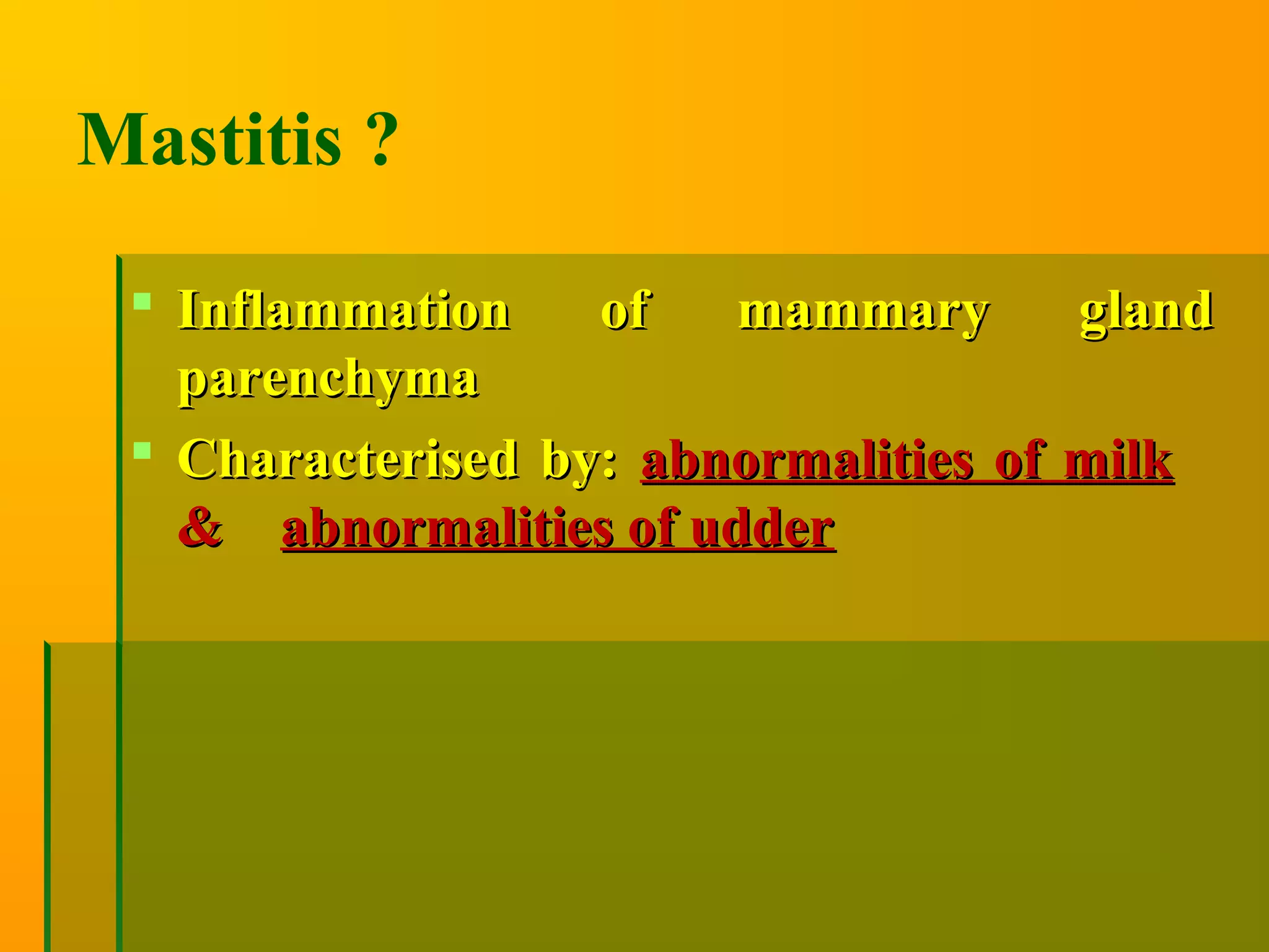 Bovine mastitis prevention and control | PPT