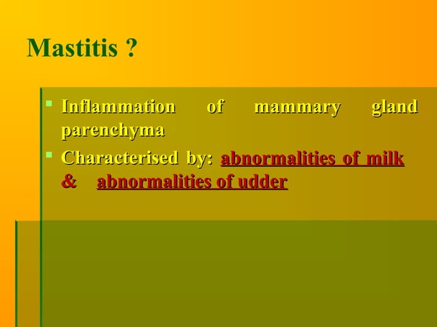 Bovine mastitis prevention and control | PPT