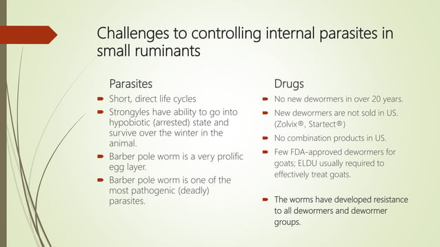 Current recommendations for internal parasite control in small ruminants | PPT