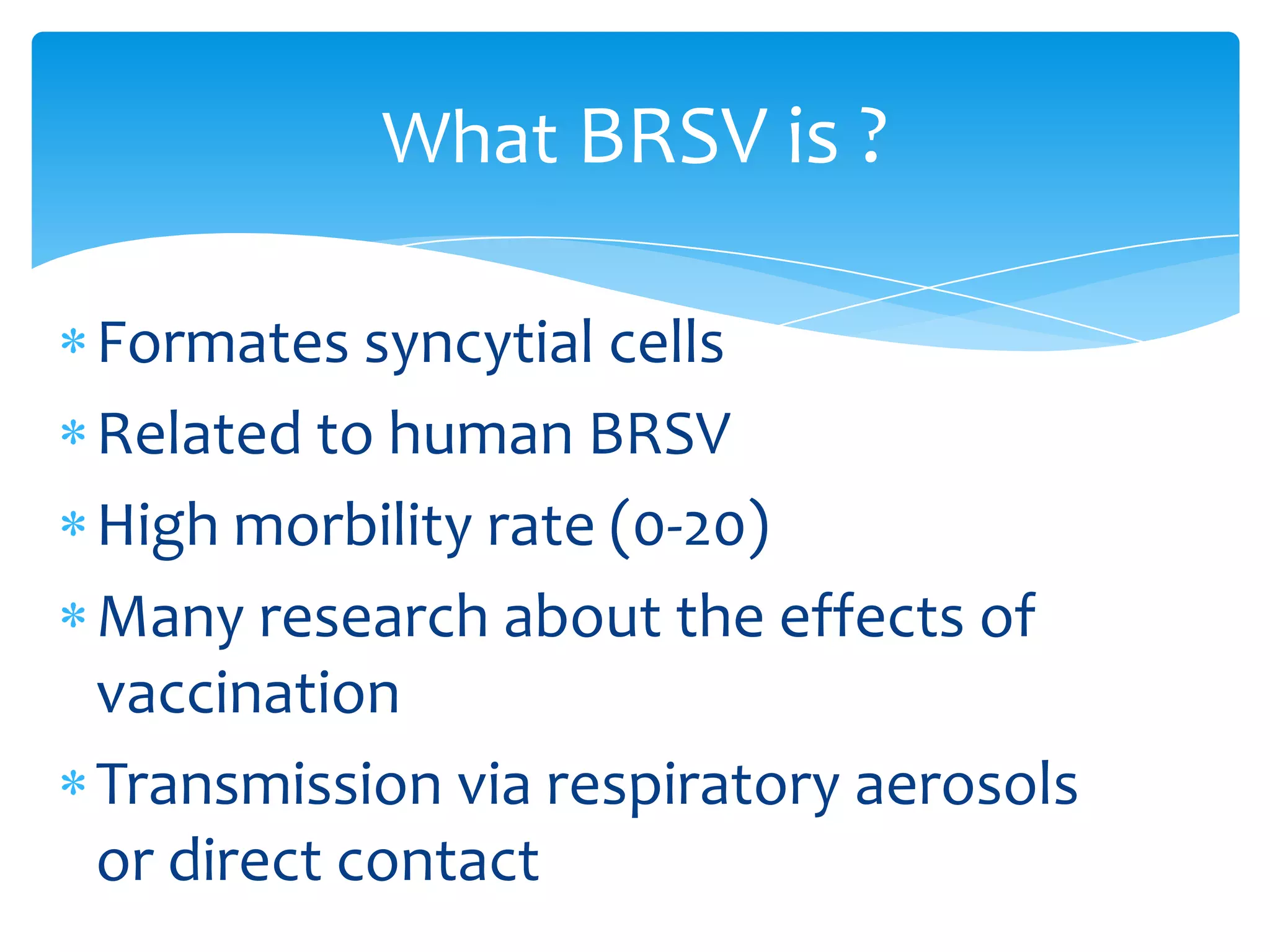 Bovine respiratory syncytial virus (brsv) | PPTX
