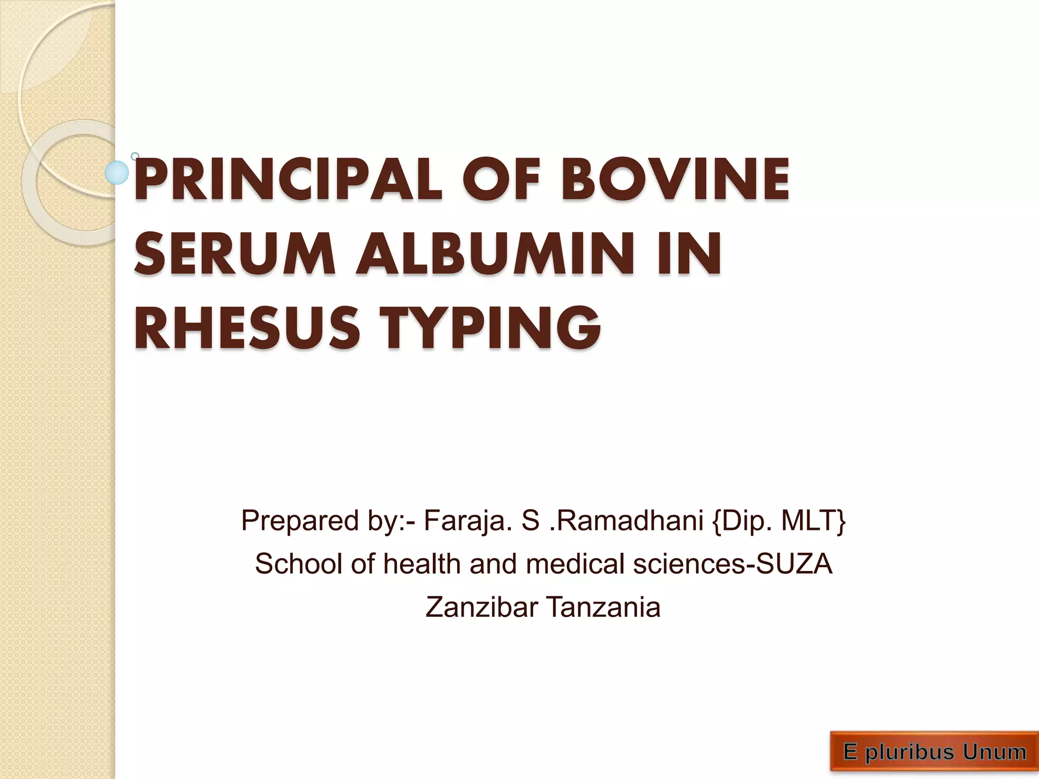 Bovine serum albumin (fraction v) | PPTX