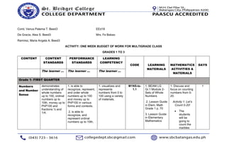 BOW-MULTIGRADE-CLASSROOM (1).pdf grade3 mathematics | PDF