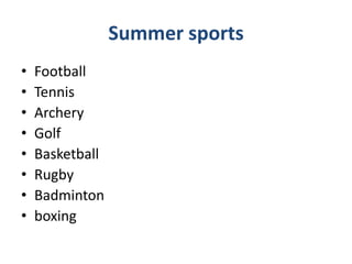 Summer olympic games | PPTX