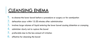Bowel-Elimination and Enema administration | PDF