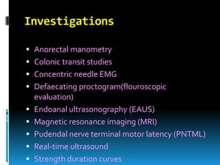 Bowel dysfunction | PPTX