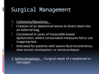 Bowel dysfunction.pptx................... | PPTX