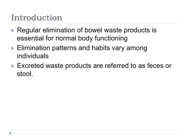 BOWEL ELIMINATION INTRODUCTION | PPTX | Digestive Disorders | Diseases ...