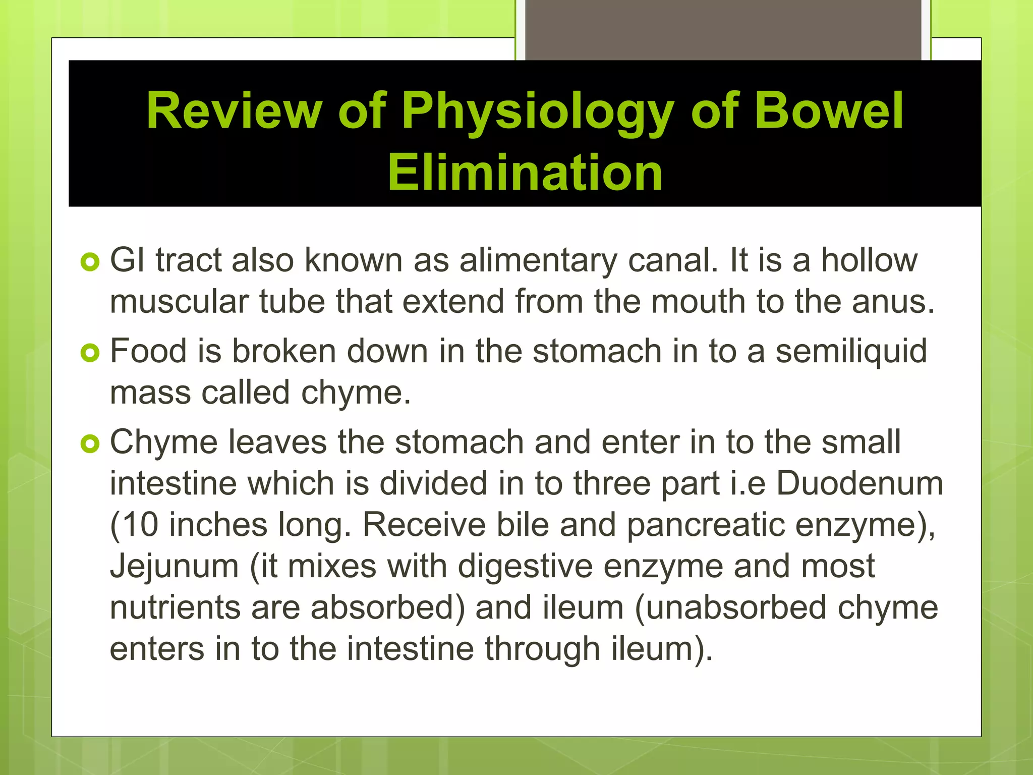 Bowel elimination | PPTX