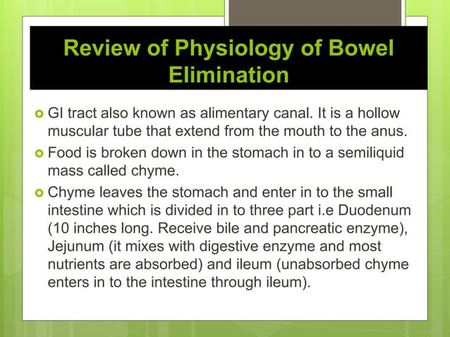 Bowel elimination | PPTX