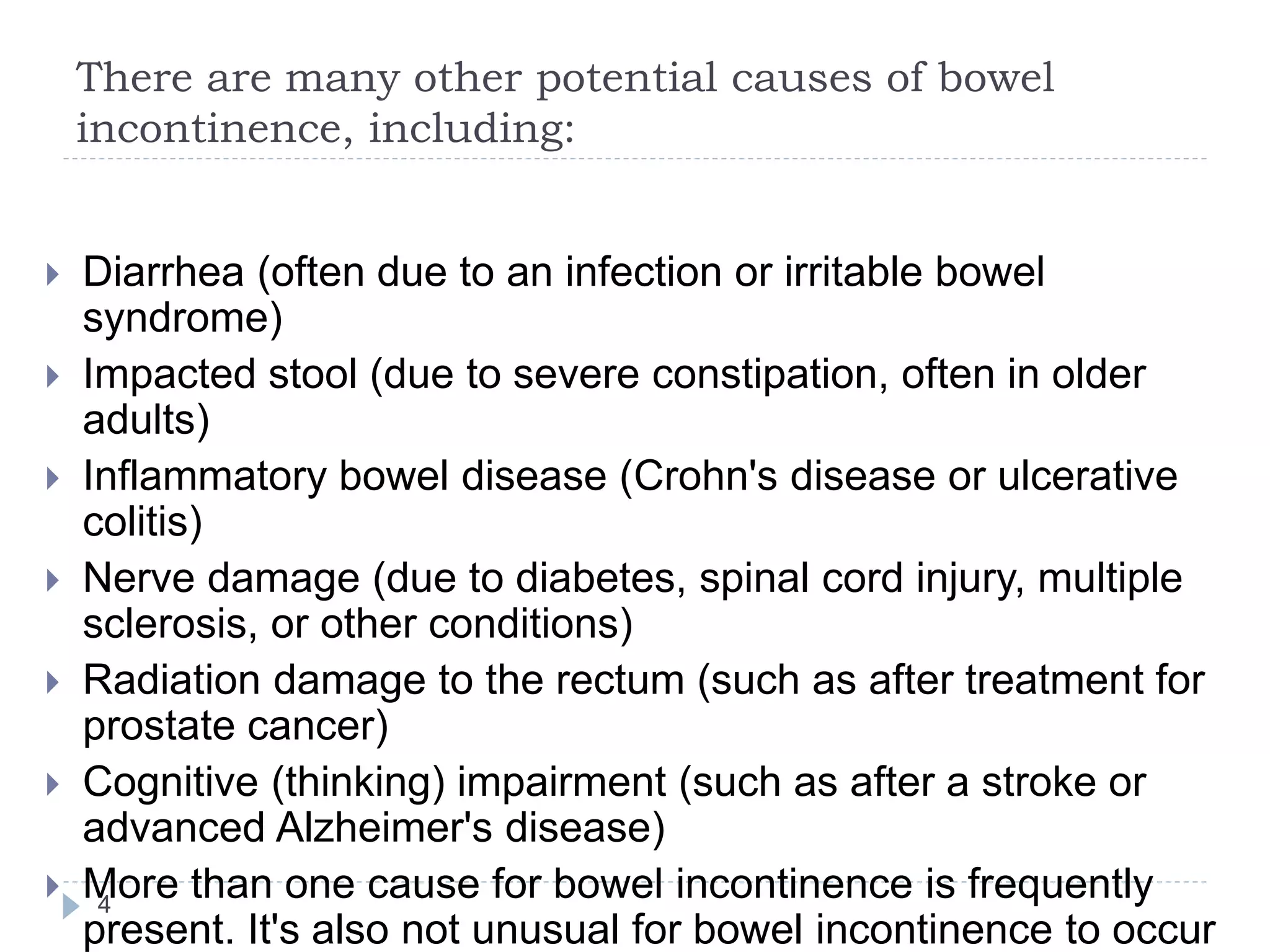 Bowel Incontinence / Fecal Incontinence | PPTX