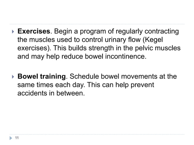 Bowel Incontinence / Fecal Incontinence | PPTX | Digestive Disorders ...