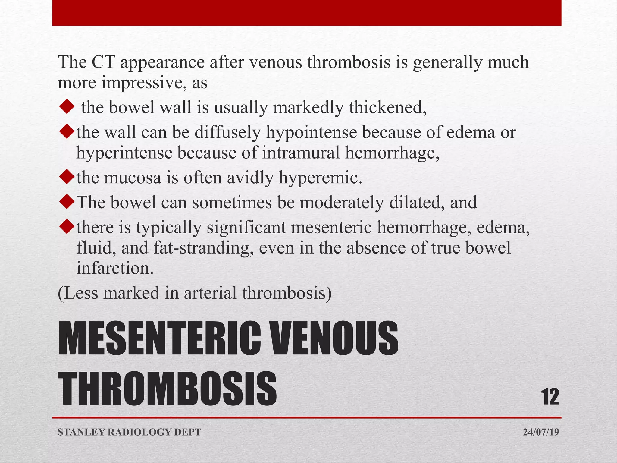 Ischaemic bowel - imaging | PPTX