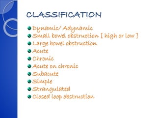 intestinal obstruction | PPTX