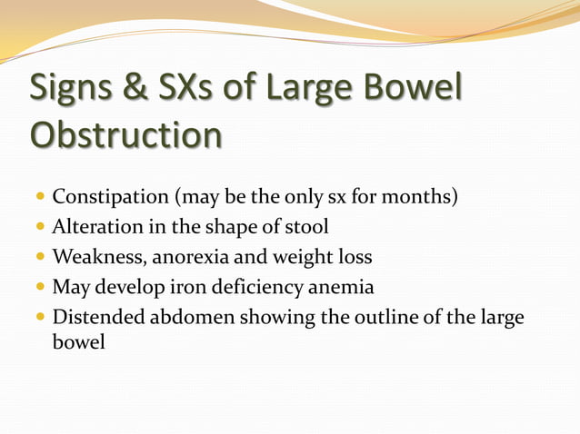 Bowel obstruction colorectal ca | PPTX | Digestive Disorders | Diseases ...