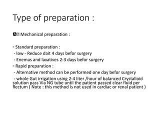 Bowel preparation for surgery | PPTX
