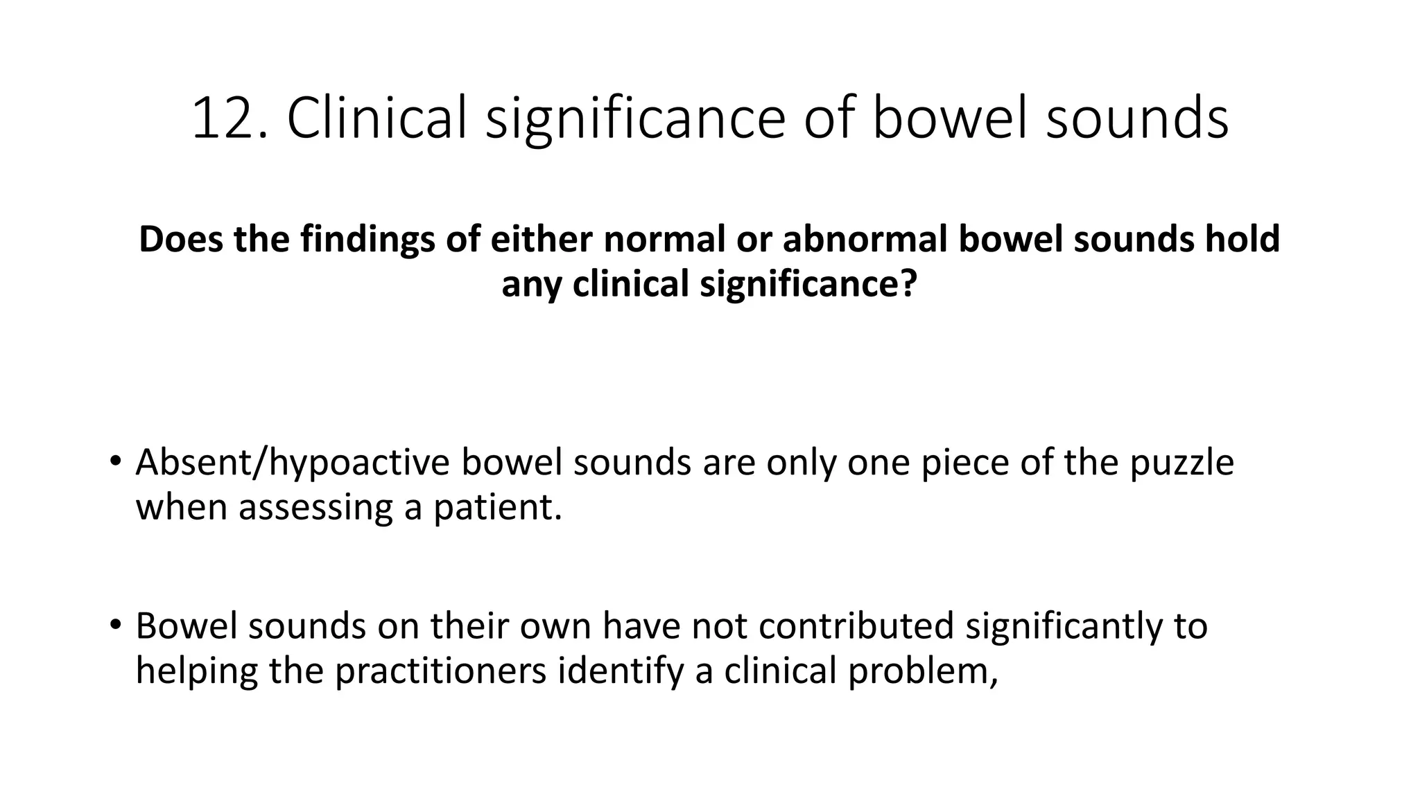 Bowel sounds | PPTX