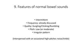 Bowel sounds | PPTX