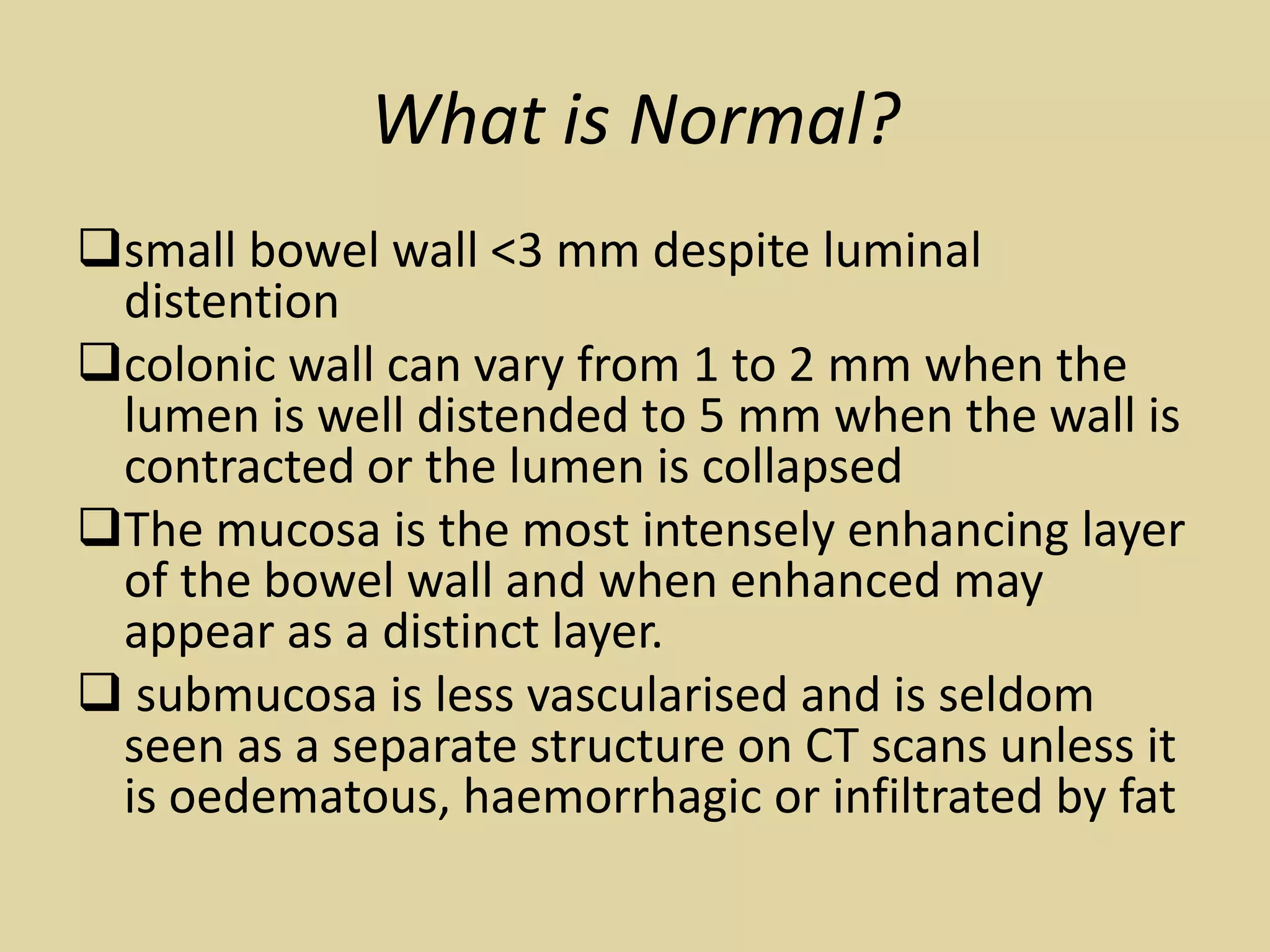 Bowel wall thickening at ct | PPTX