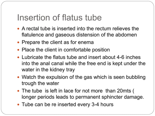 BOWEL WASH AND INSERTION OF FLATUS TUBE | PPTX