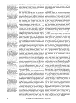 Bowen, anthropology today, universal concept of indigenous rights. | PDF