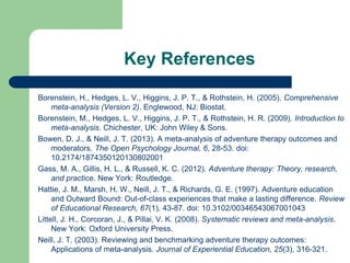 Bowen & Neill (2013) Adventure Therapy Meta-Analysis Presentation | PPTX