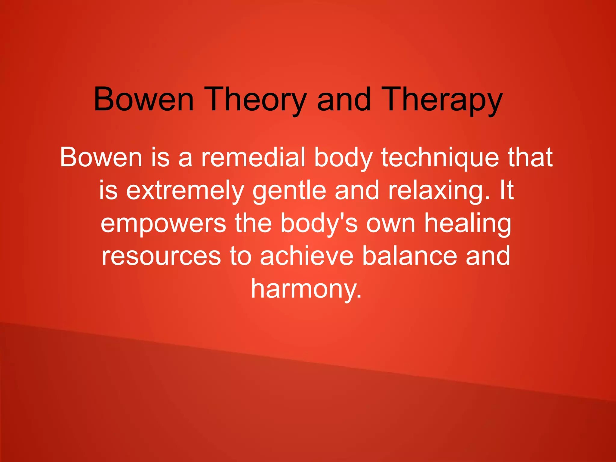 Bowen Therapy Melbourne- Natural Approach | PPT