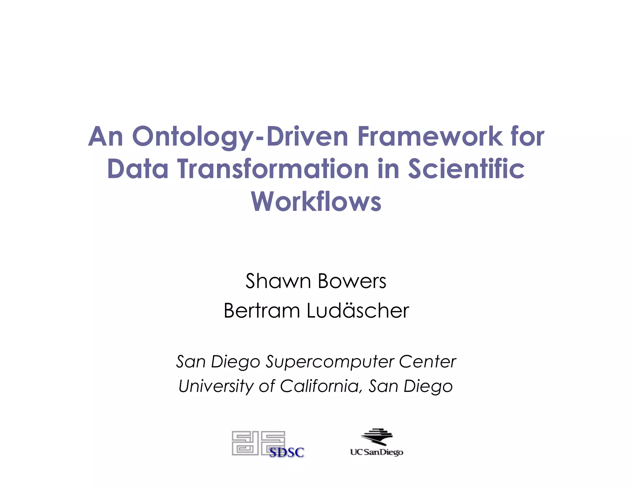 An ontology-driven framework for data transformation in scientific workflows | PDF | Databases ...