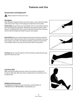 Bowflex PR1000 Home Gym Exercises & Manual | PDF