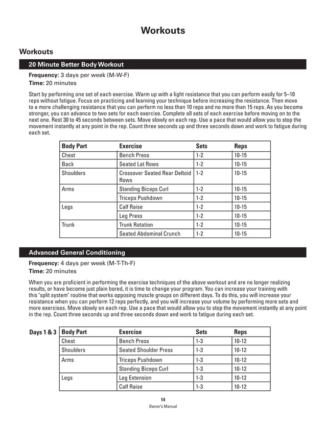 Bowflex PR1000 Home Gym Exercises & Manual | PDF | Fitness and Exercise ...