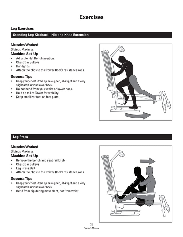 Bowflex PR1000 Home Gym Exercises & Manual | PDF | Fitness and Exercise ...