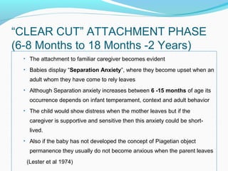 Bowlby's theory of attachment | PPT