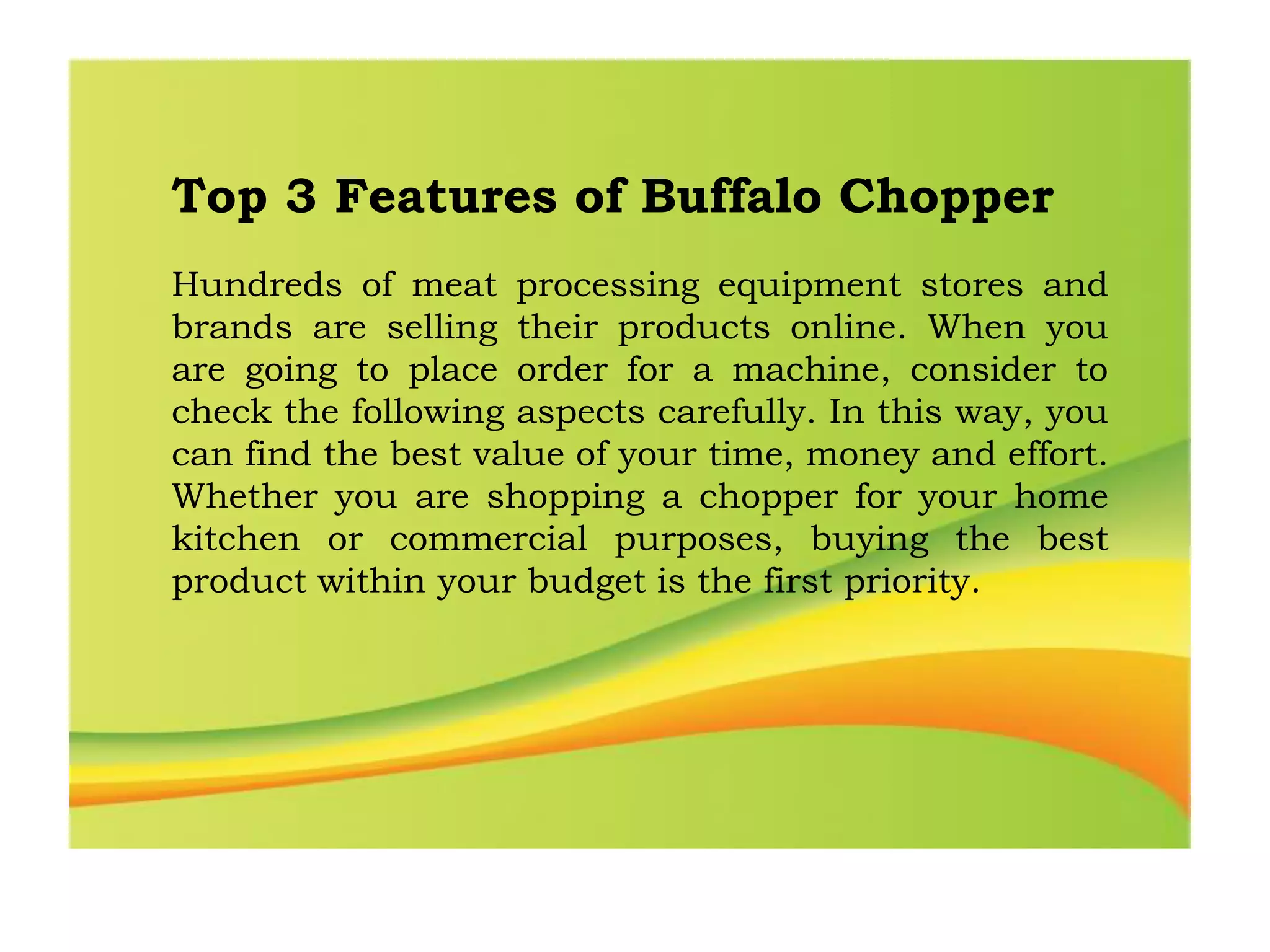 Buffalo Choppers - Professional Processor | PPT