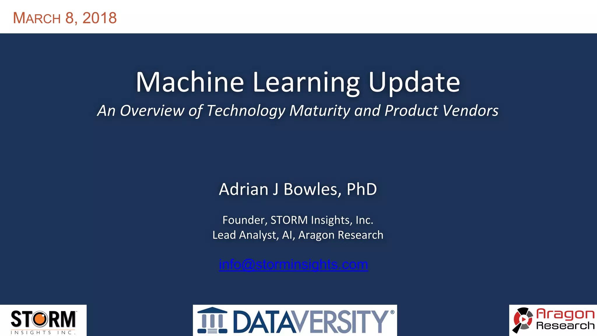 Smart Data Webinar: Machine Learning Update | PPT