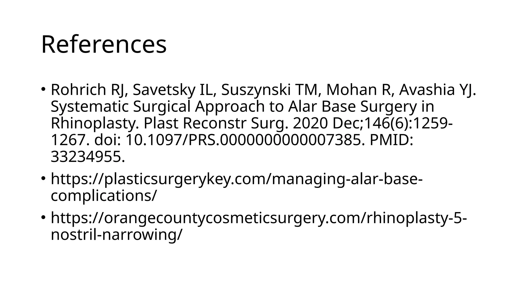 bowling pin deformity is a deformity of nose if the alar are corrected ...