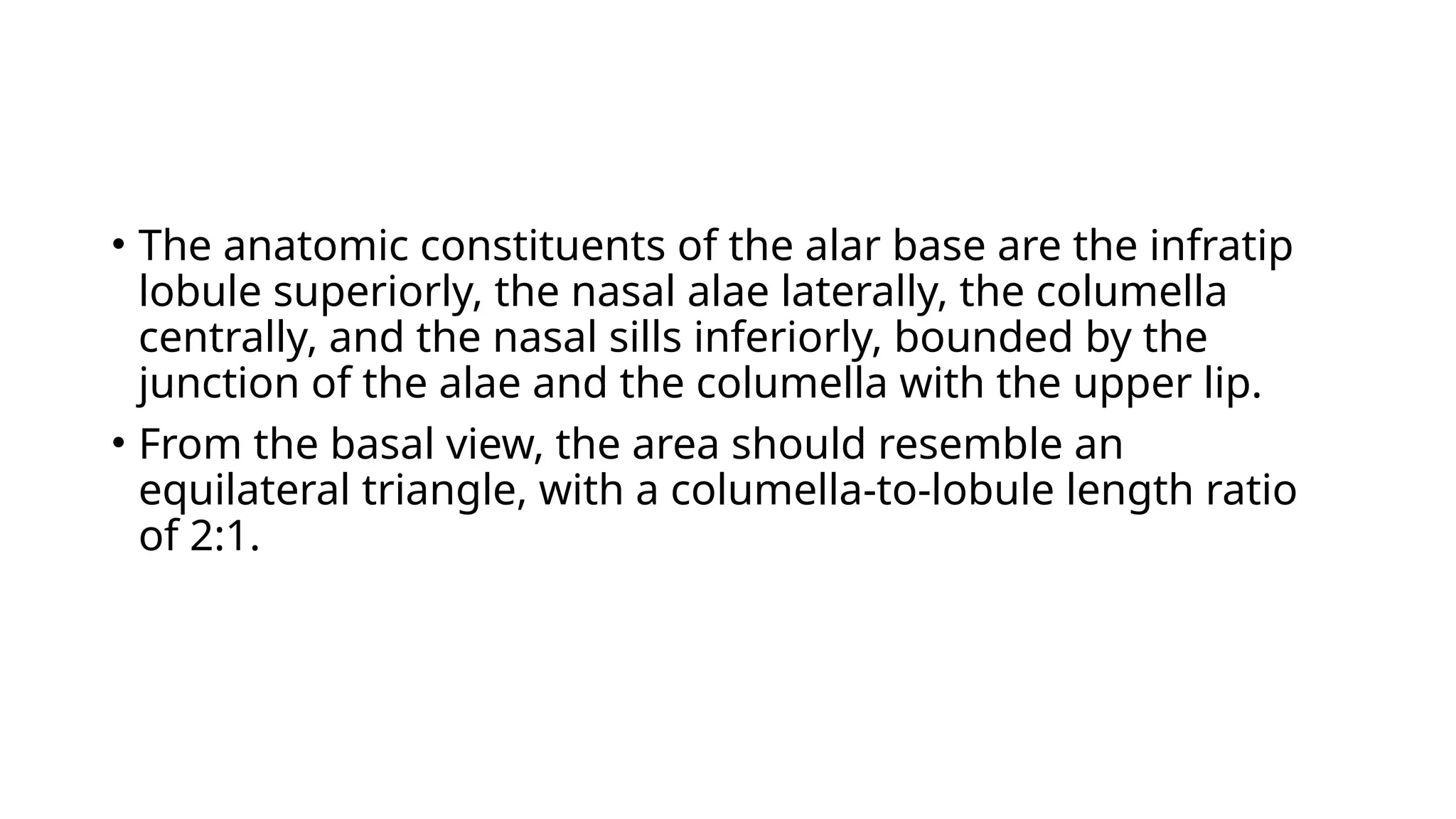 bowling pin deformity is a deformity of nose if the alar are corrected ...