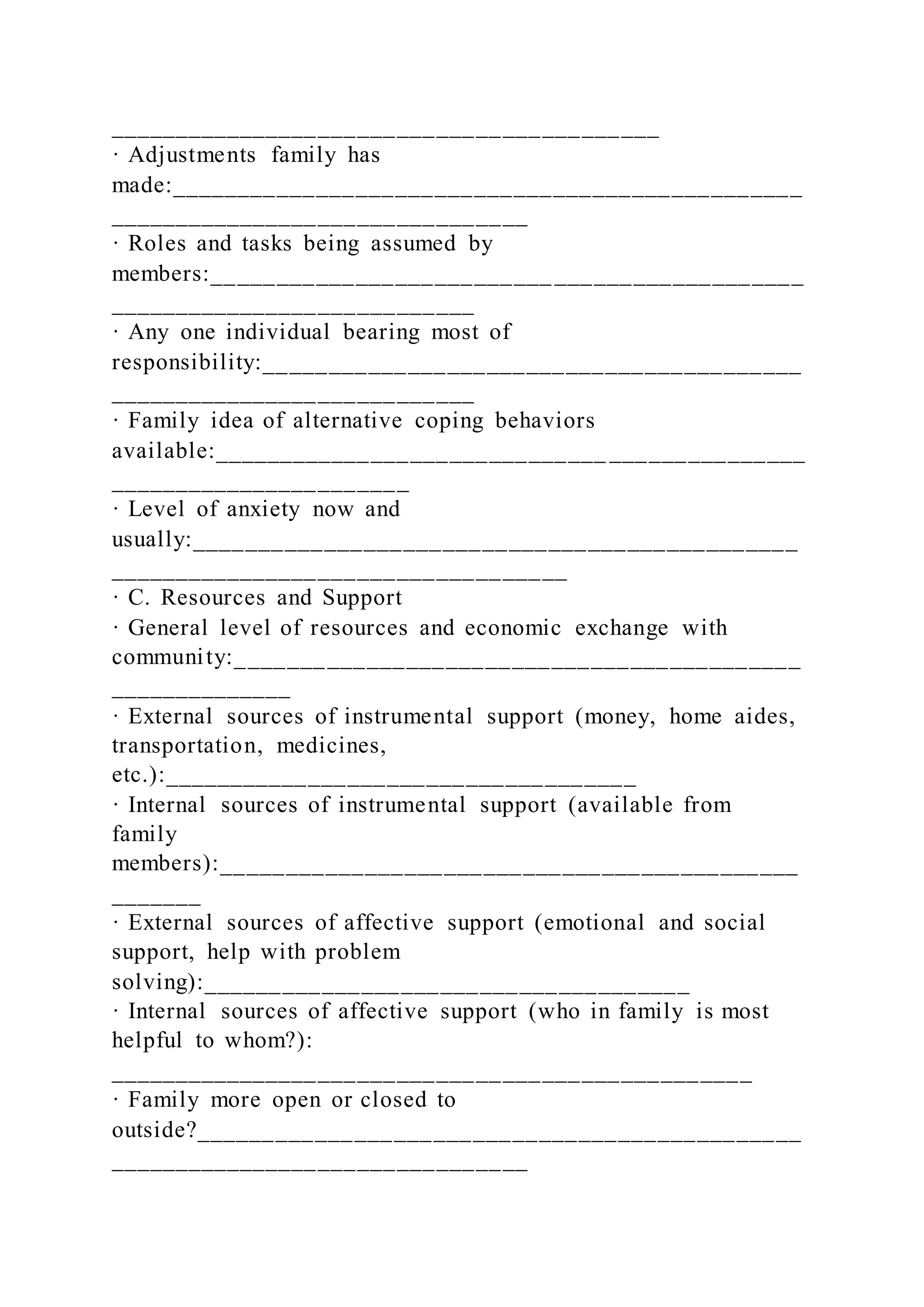 Box 13-7 Family Assessment GuideI Identifying Data· Name ____ | DOCX