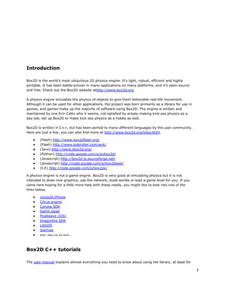Introduction to Box2D Physics Engine | PDF