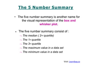 Box and whisker plots with five number summary | PDF