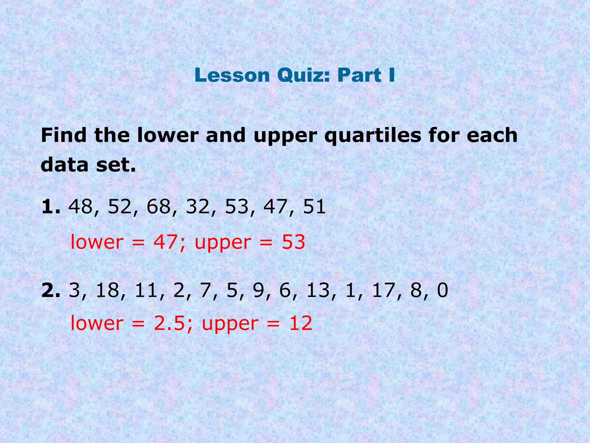 Box and whiskers power point | PPT