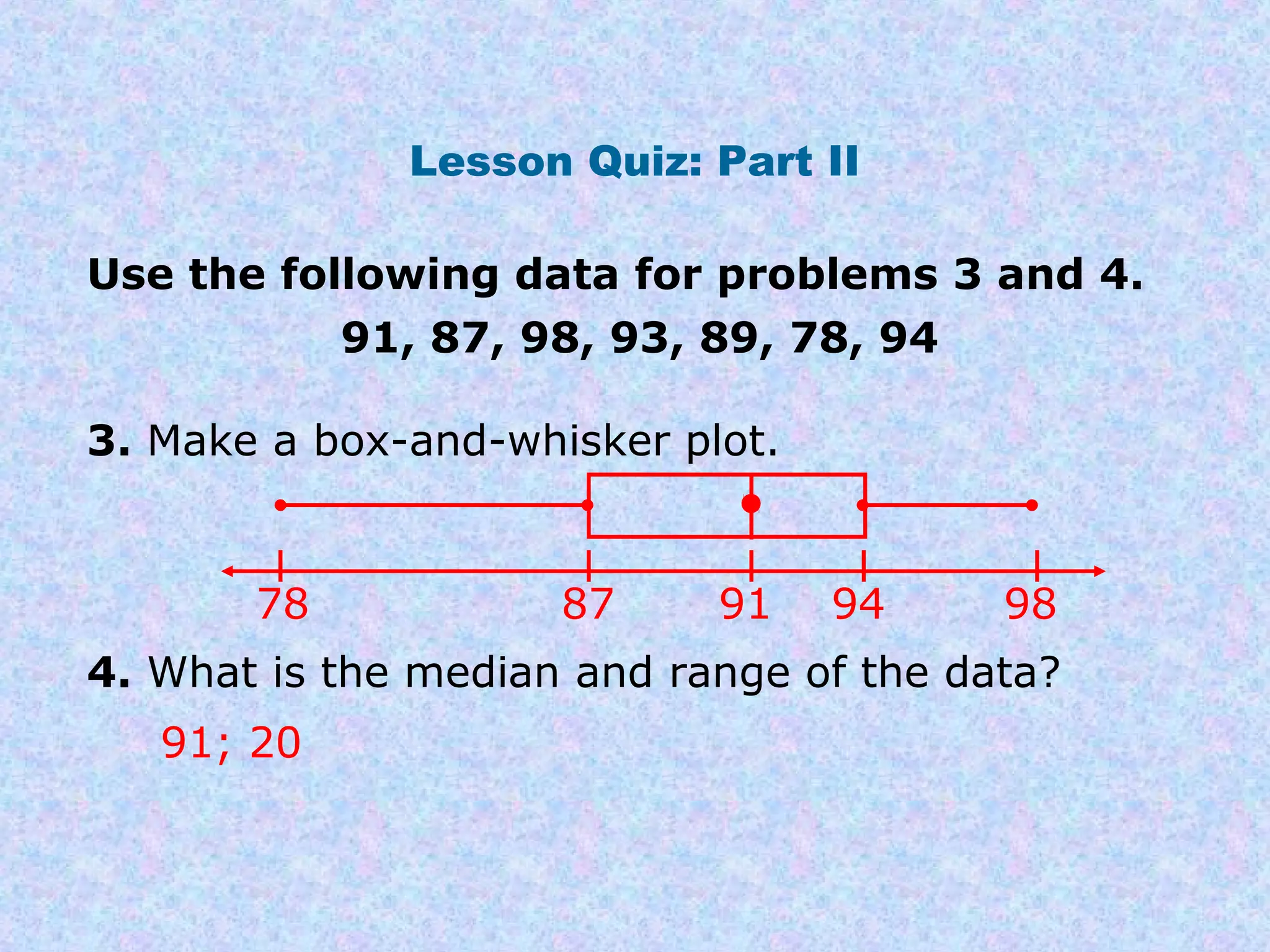 Box and whiskers power point | PPT
