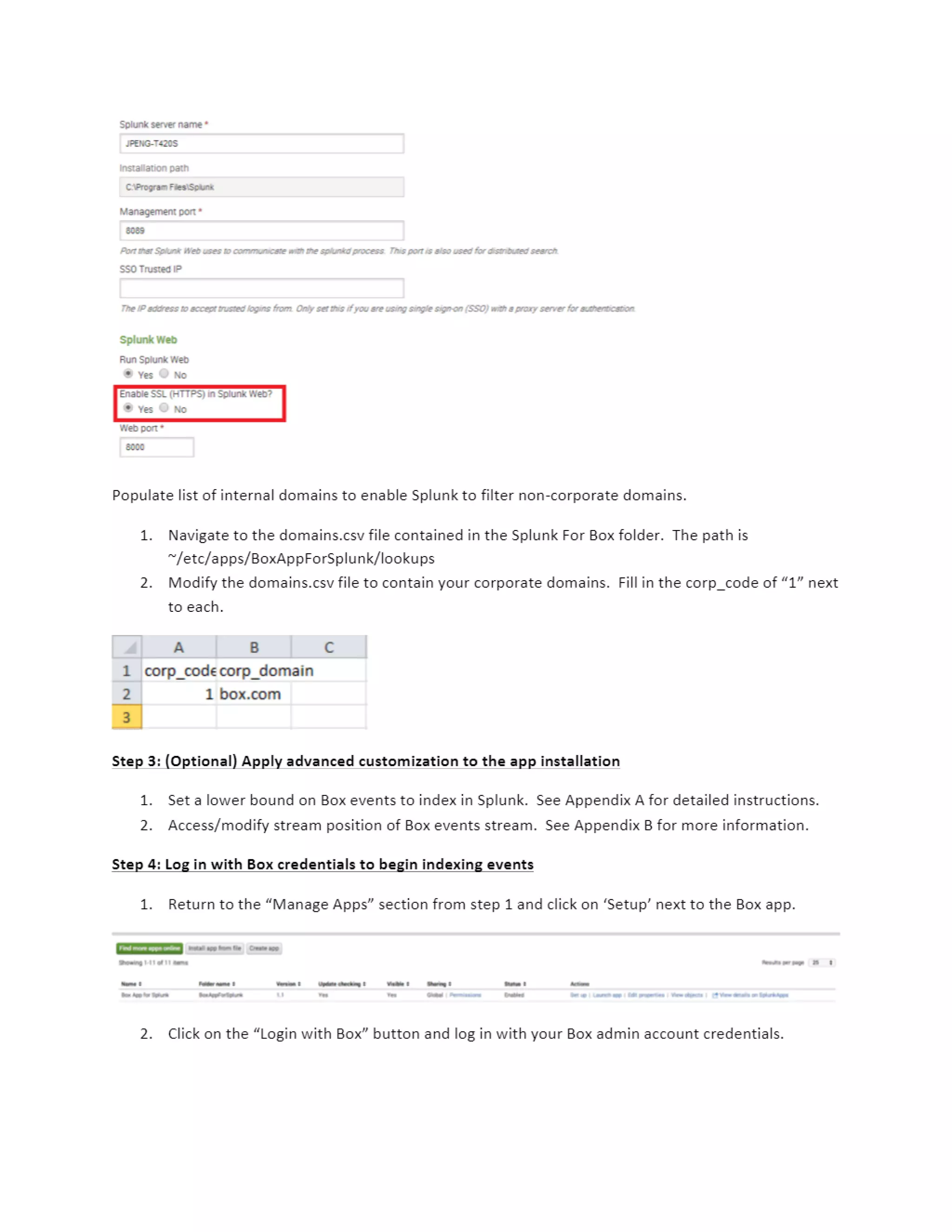Box app for splunk install guide | PDF