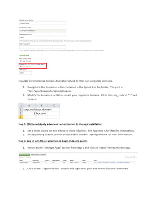 Box app for splunk install guide | PDF