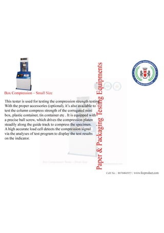 Box Compression Tester-Small Size | PDF